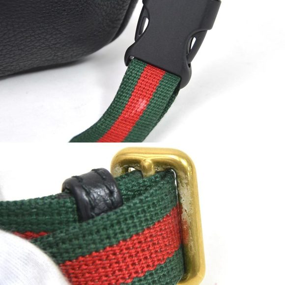 Gucci | Bags | Gucci Body Bag Waist Pouch Sherry Line Black Leather ...